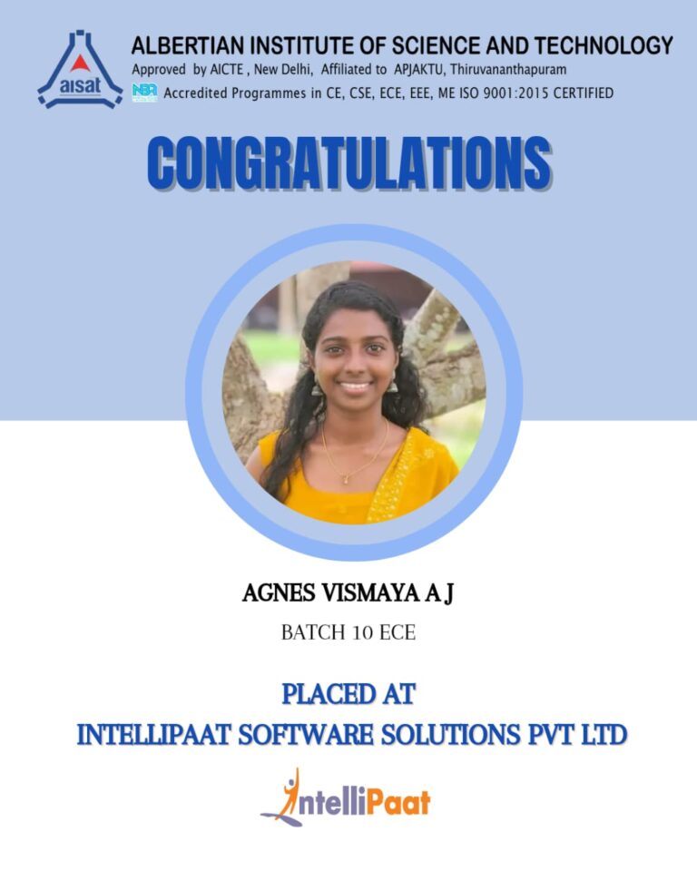 Placed at Intellipaat software solutions – AISAT Engineering College