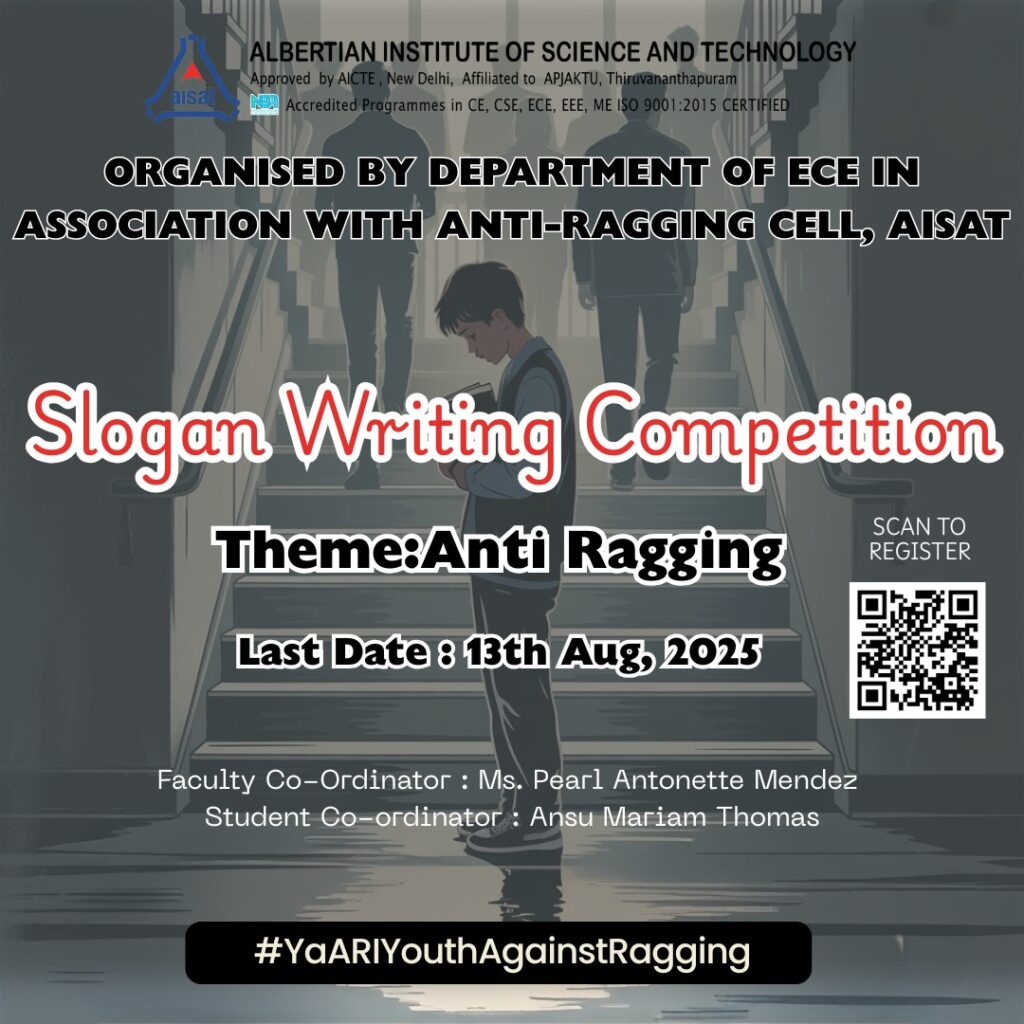 Observance of Anti Ragging Week – Slogan Writing Competition – AISAT ...